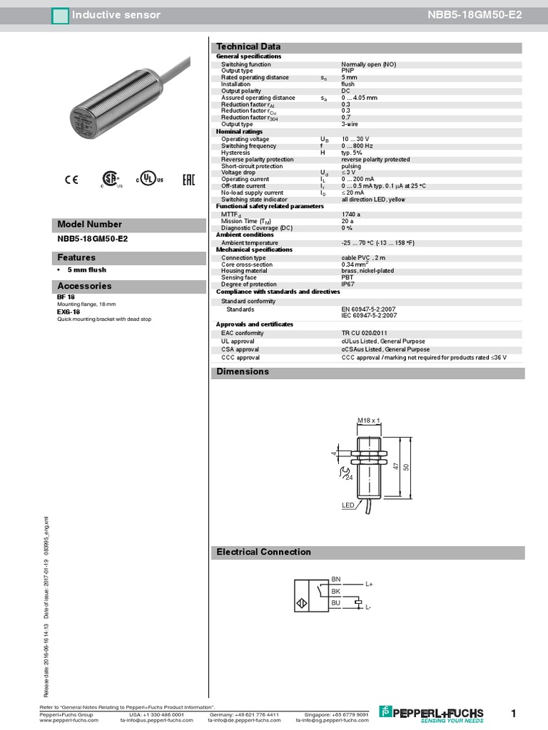 P&F Catalogue Proximity Sensor | PDF | Switch | Components
