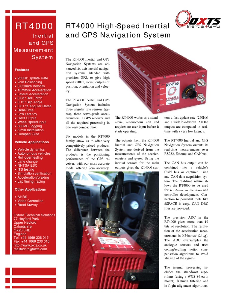 RT4000 Single Antenna | PDF | Inertial Navigation System | Global ...