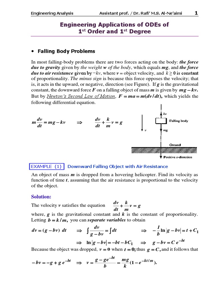 All Applications For 1st and Higher Order ODEs - Ch1 | PDF | Ordinary ...