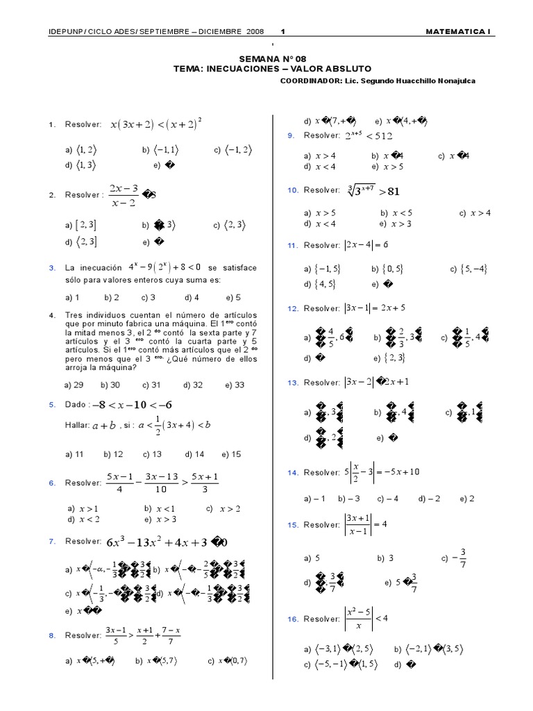 Inecuaciones Valor Absoluto | PDF | Deportes | Ocio
