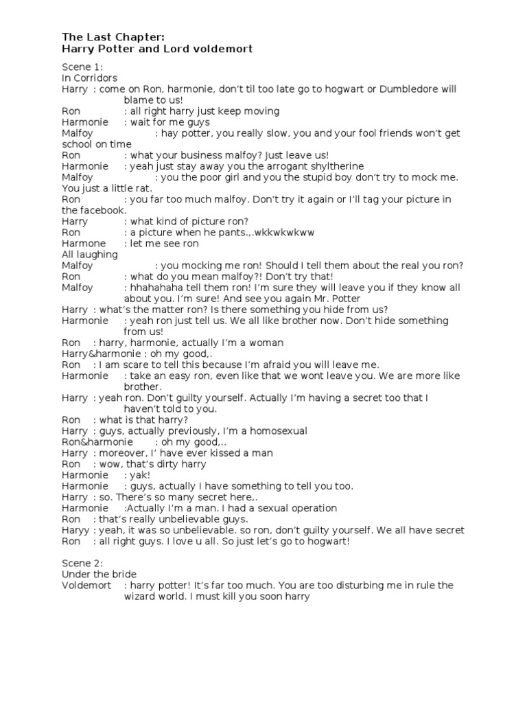 Harry Potter Script | PDF | Harry Potter | Contemporary Fantasy Novels