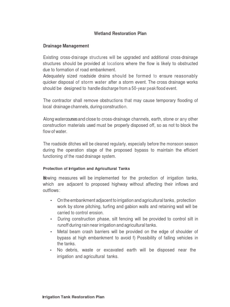 Water Restoration Plan Report | PDF