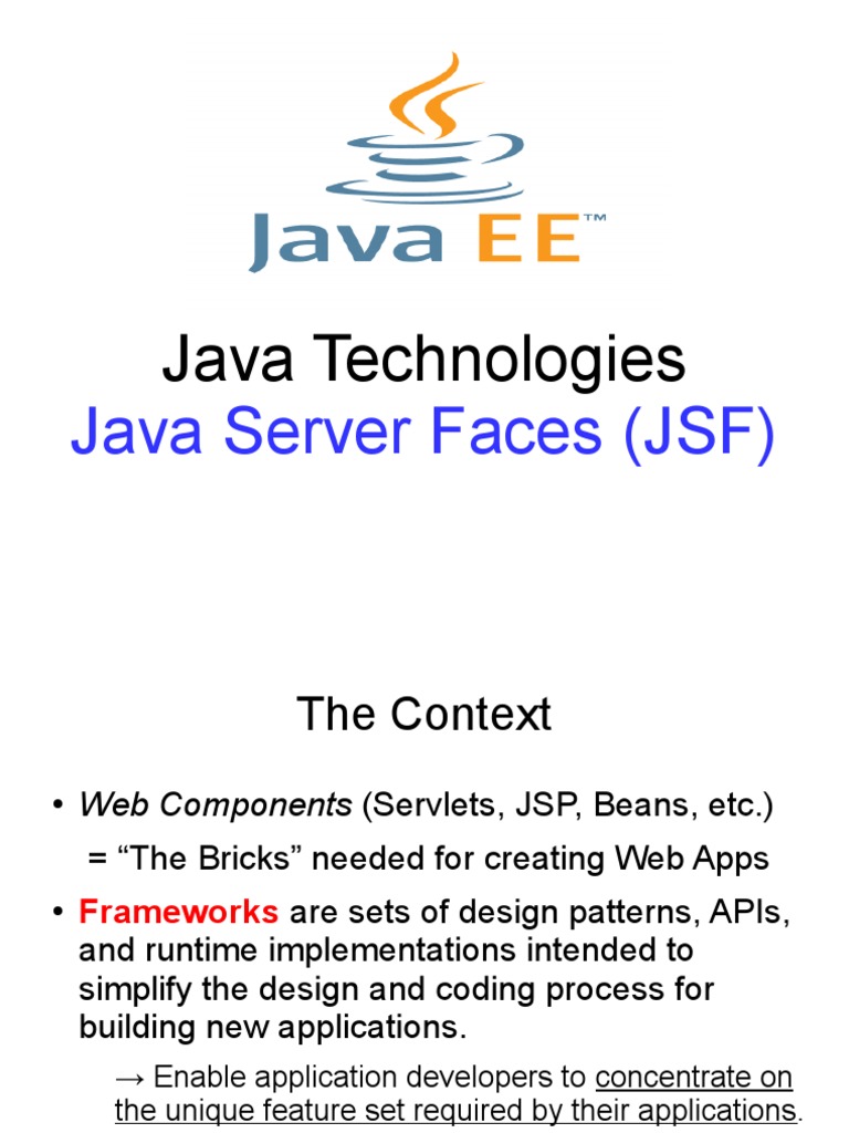Java Technologies: Java Server Faces (JSF) | PDF | Java Server Faces | Web Application