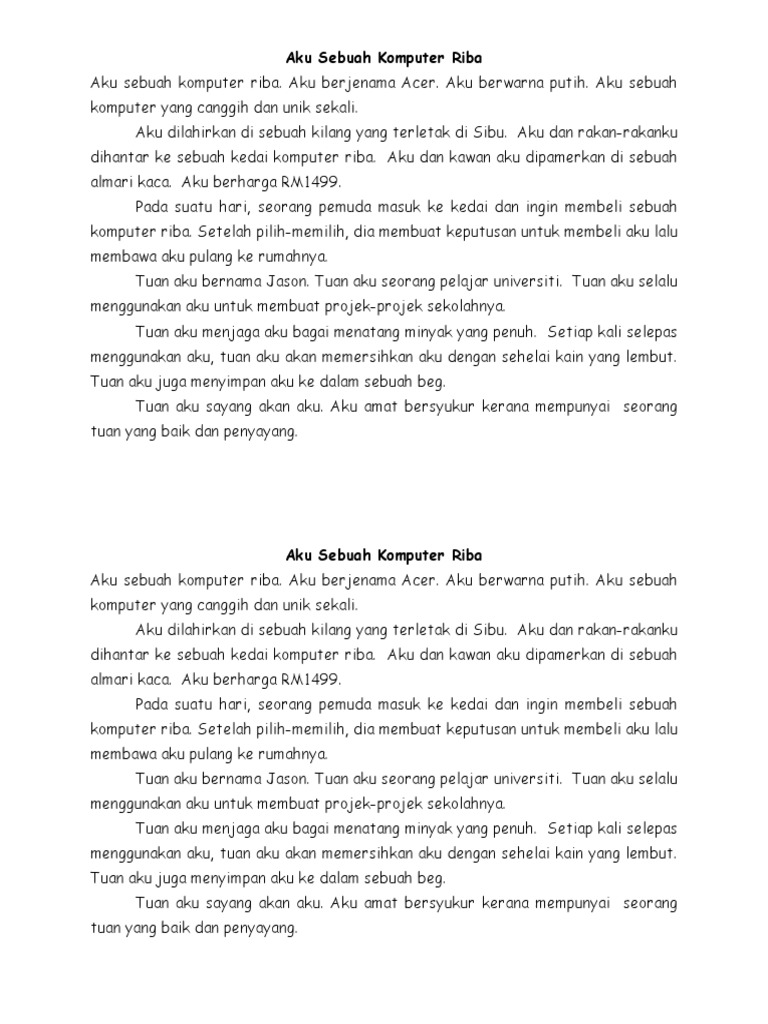 Karangan Autobiografi Aku Sebuah Komputer Riba 10 Contoh Autobiografi