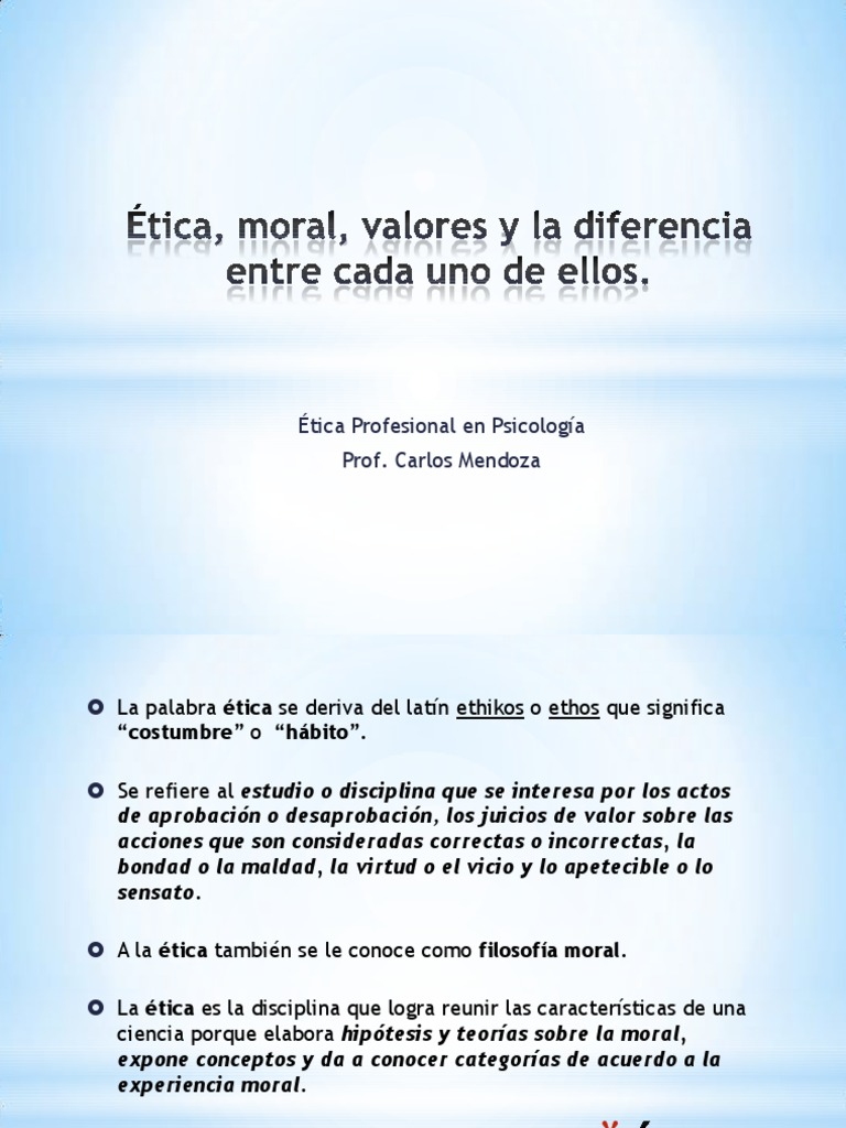 Diferencia Etica Moral y Valores | PDF | Moralidad | Comportamiento
