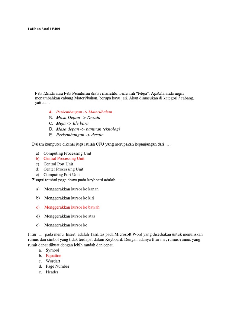 Latihan Soal USBN | PDF