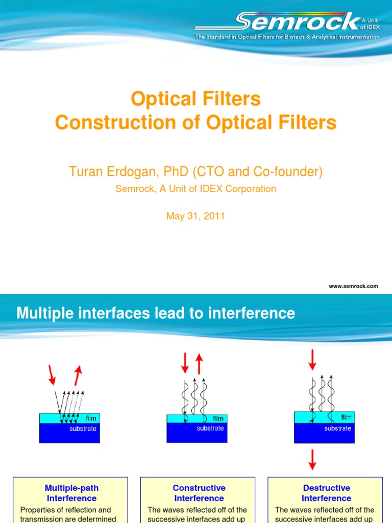 Construction of Optical Filters | PDF | Optical Filter | Reflection ...