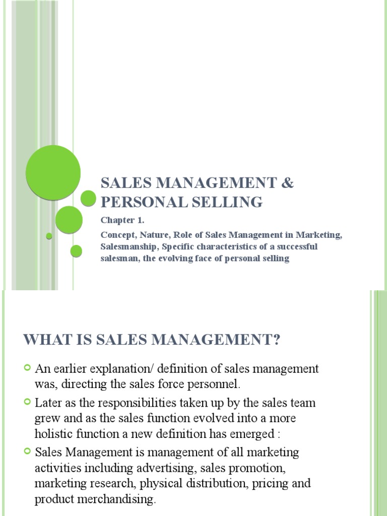Sales Management & Personal Selling | PDF | Sales | Marketing