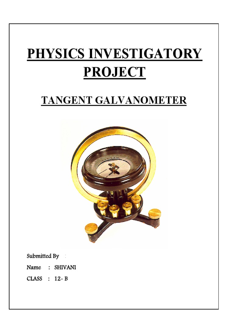 Physics Investigatory Project Class 12 TPDF | PDF | Earth's Magnetic ...