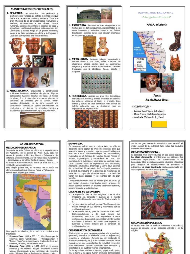 Triptico de La Cultura Wari PDF | PDF | Cultura (general) | Arqueología