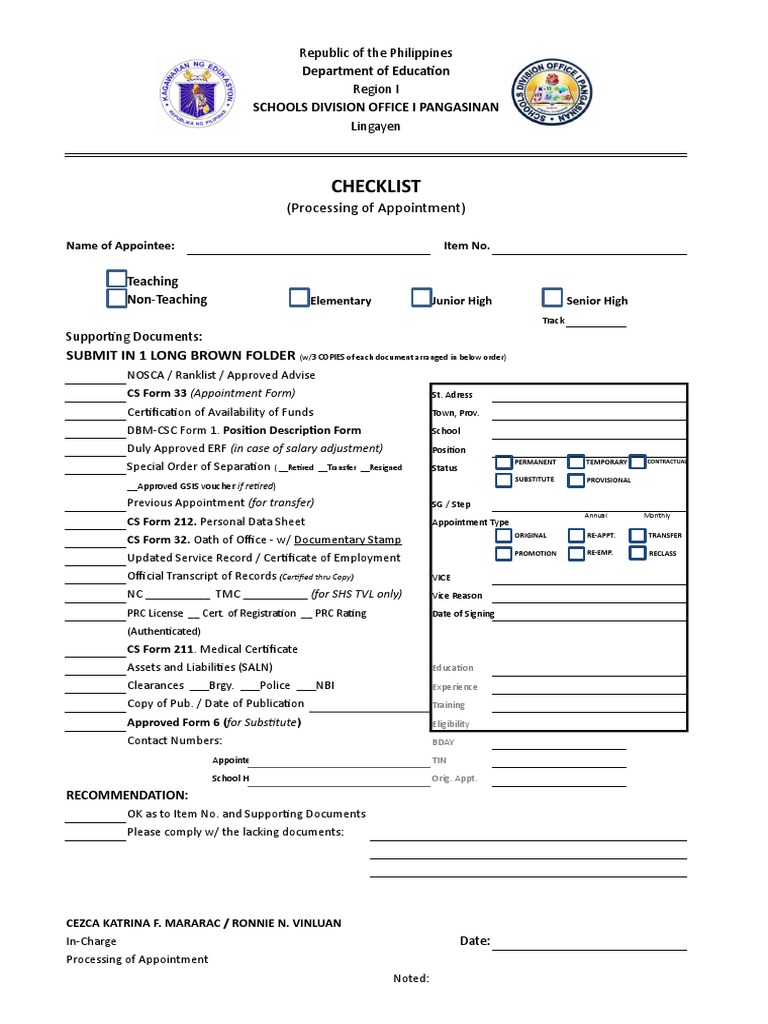 Checklist | Download Free PDF | Government | Business