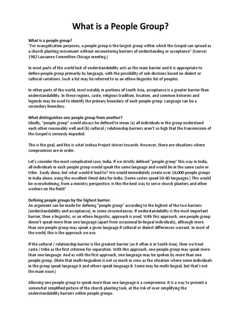 What Is A People Group | Download Free PDF | Church Planting | Dialect