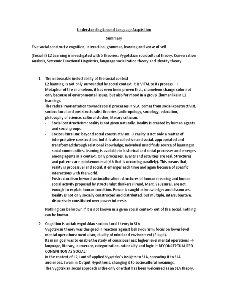 Understanding Second Language Acquisition | PDF | Second Language | Second Language Acquisition