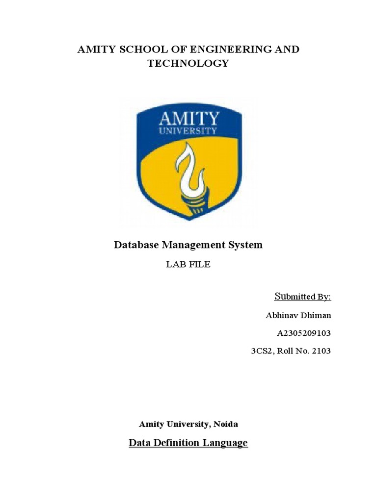 Amity School of Engineering and Technology: Lab File | PDF | Software ...