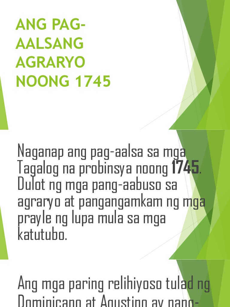 Ang Pag-Aalsang Agraryo Noong 1745