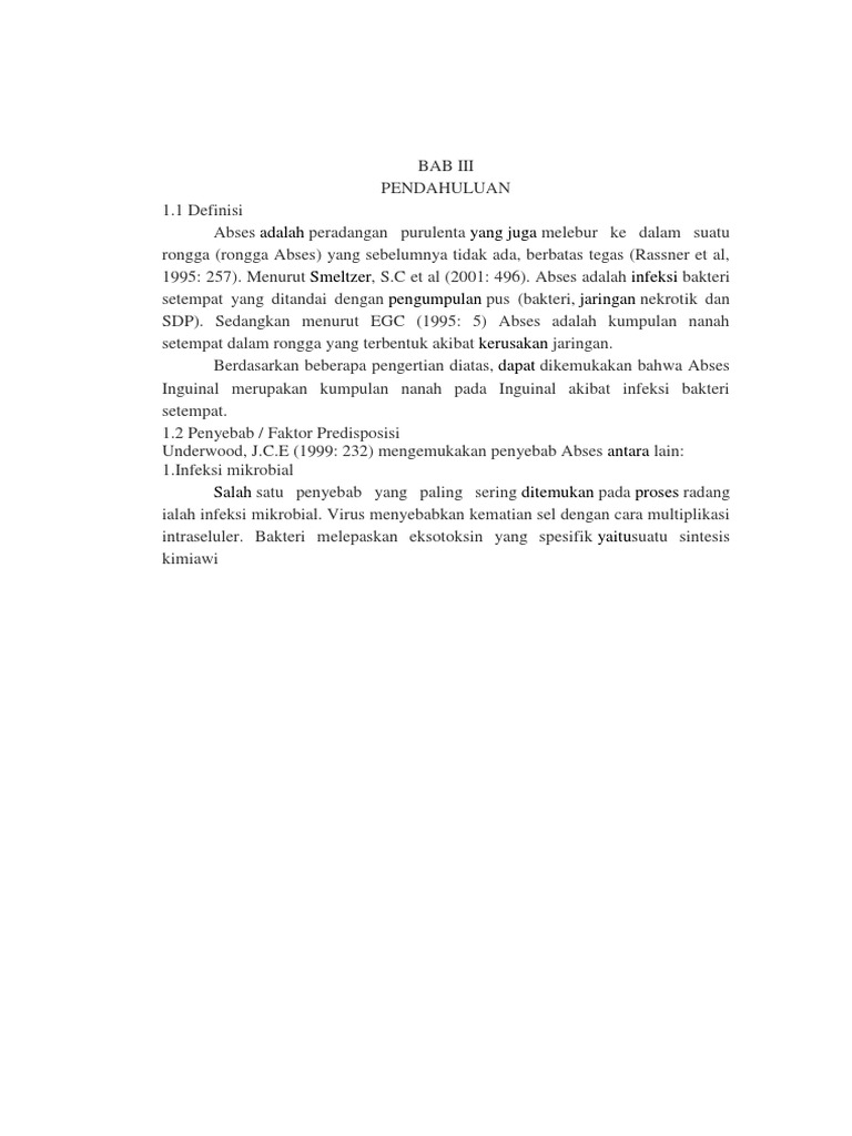 Penyebab dan Gejala Abses Inguinal | PDF