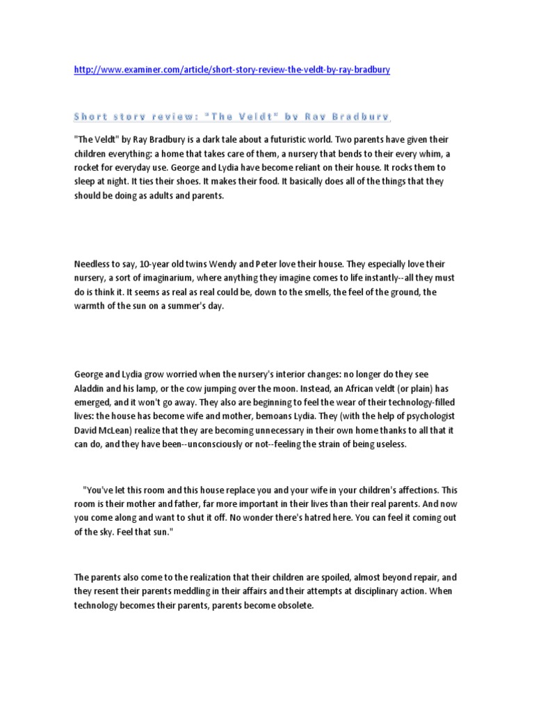The Veldt Ray Bradbury | PDF | Nature