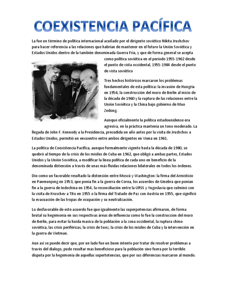 Coexistencia Pacífica: URSS-EEUU 1955-1984 | PDF | Guerra | Unión Soviética