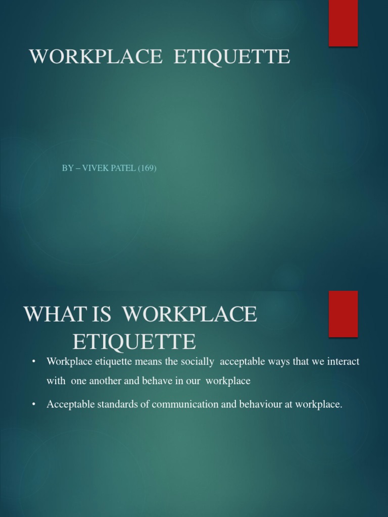 A Guide to Professional Workplace Etiquette: Understanding Appropriate ...