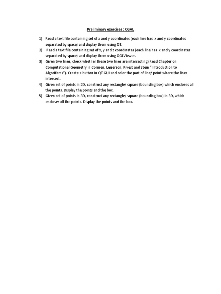 CGAL Basic Exercises | PDF