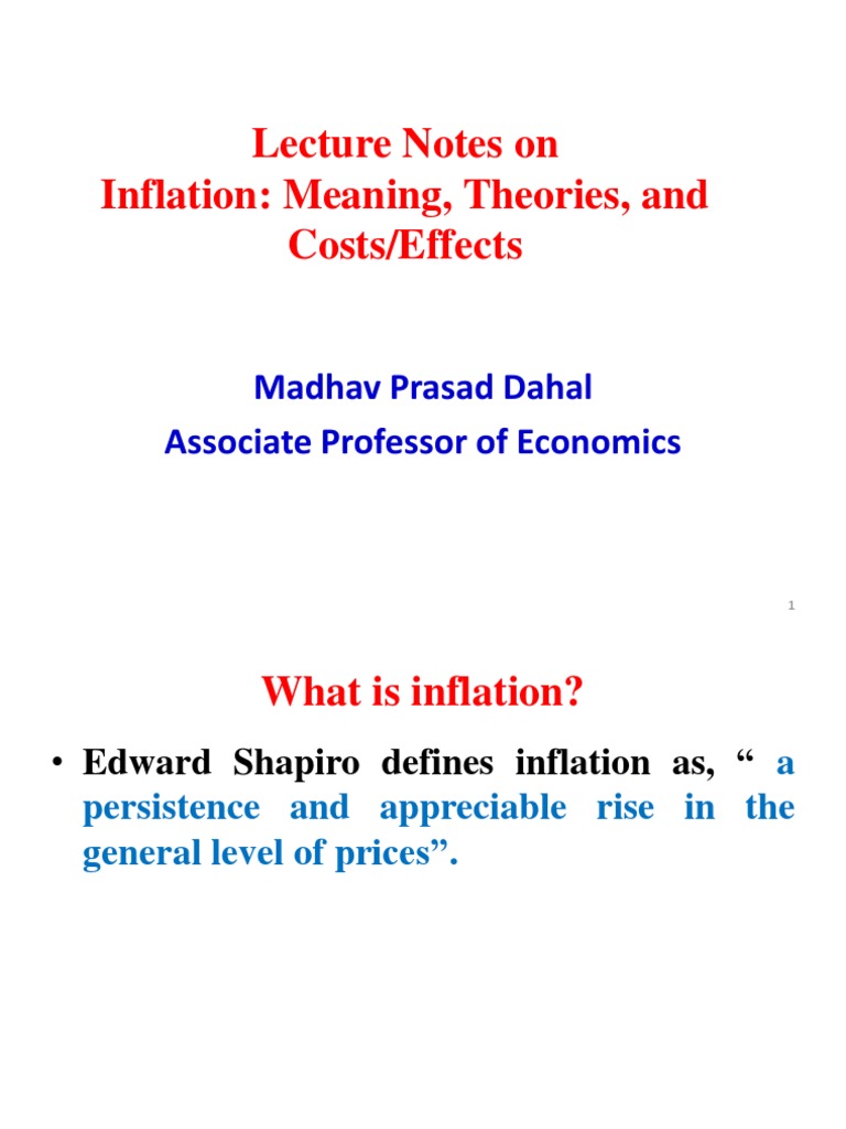 Lecture Notes On Inflation: Meaning, Theories, and Costs/Effects | PDF ...