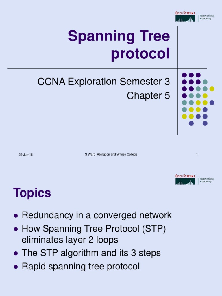 Spanning Tree Protocol: CCNA Exploration Semester 3 | PDF | Computer Standards | Computer Networking