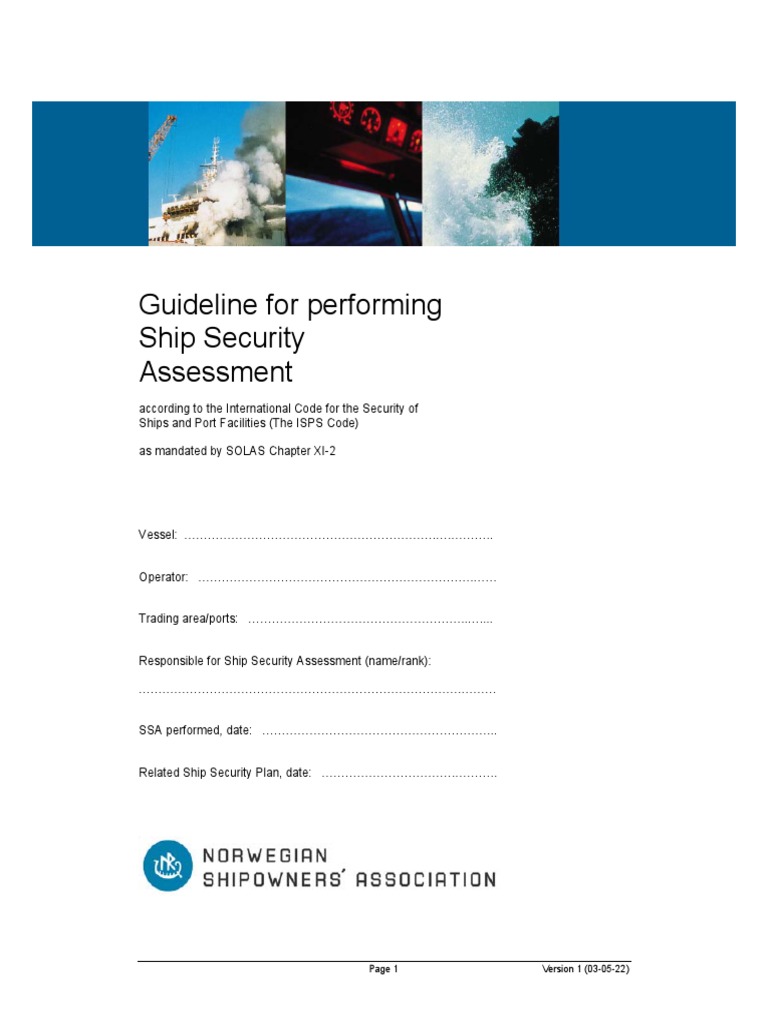 Guideline For Performing Ship Security Assessment: Version 1 (03-05-22 ...