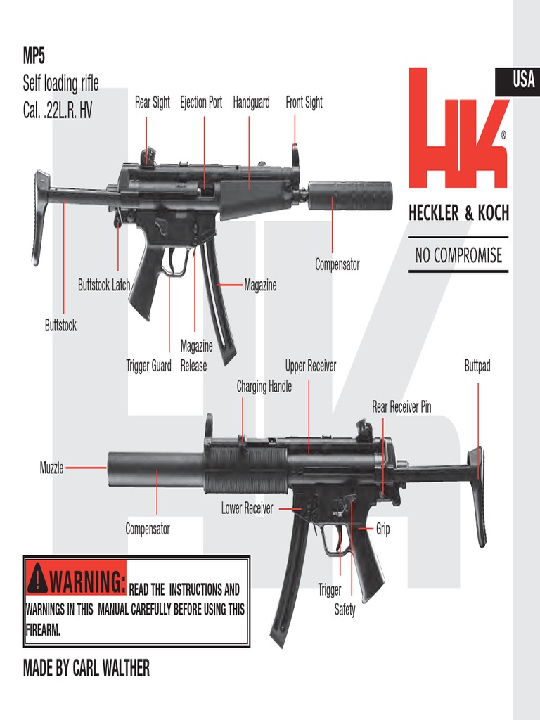 Manual HK MP5 22 Rimfire 07R11 PDF | PDF | Magazine (Firearms ...