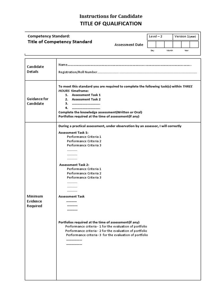 Title of Qualification: Instructions For Candidate | PDF | Educational ...