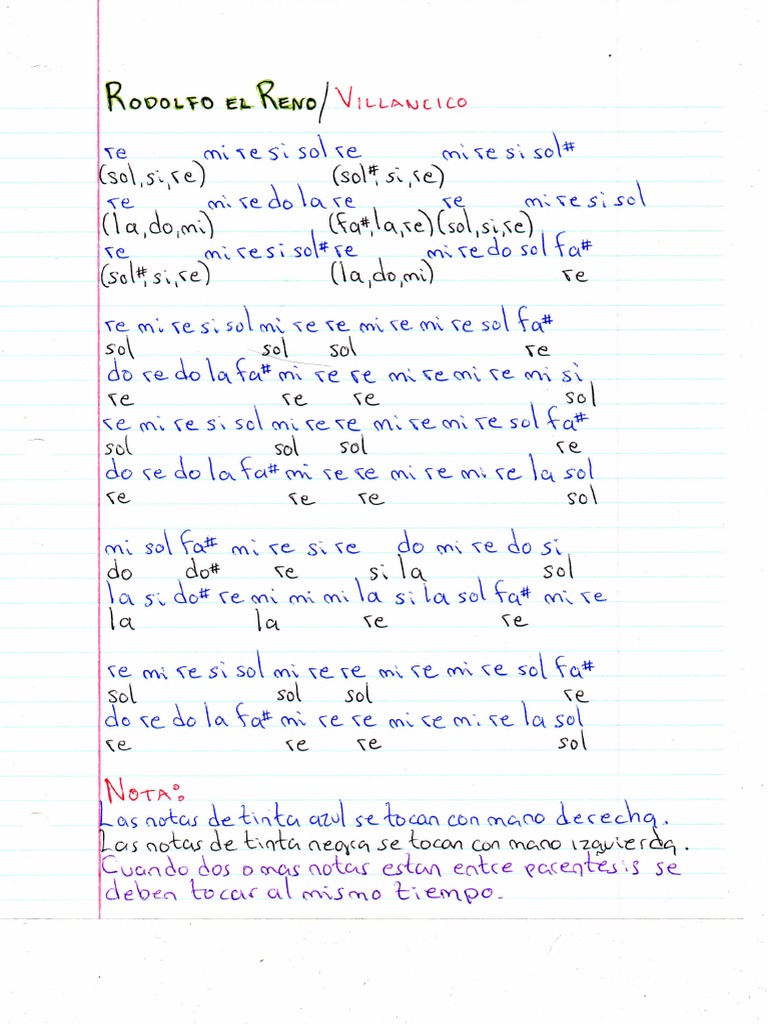Rodolfo El Reno Notas Musicales Gratis PDF | PDF