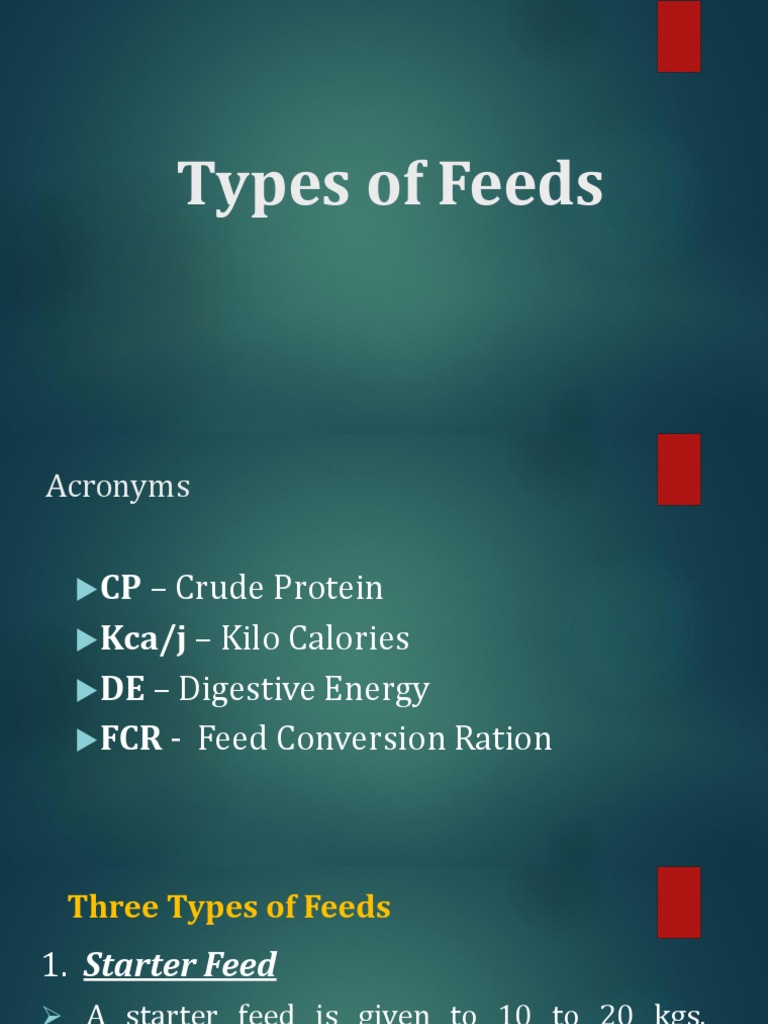 Types of Feeds | PDF | Calorie | Food Energy