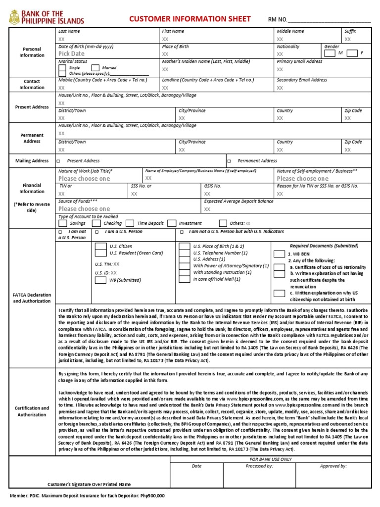 CIS Deposit V 2.19 BPI - Fillable Form | PDF | Banks | Economies