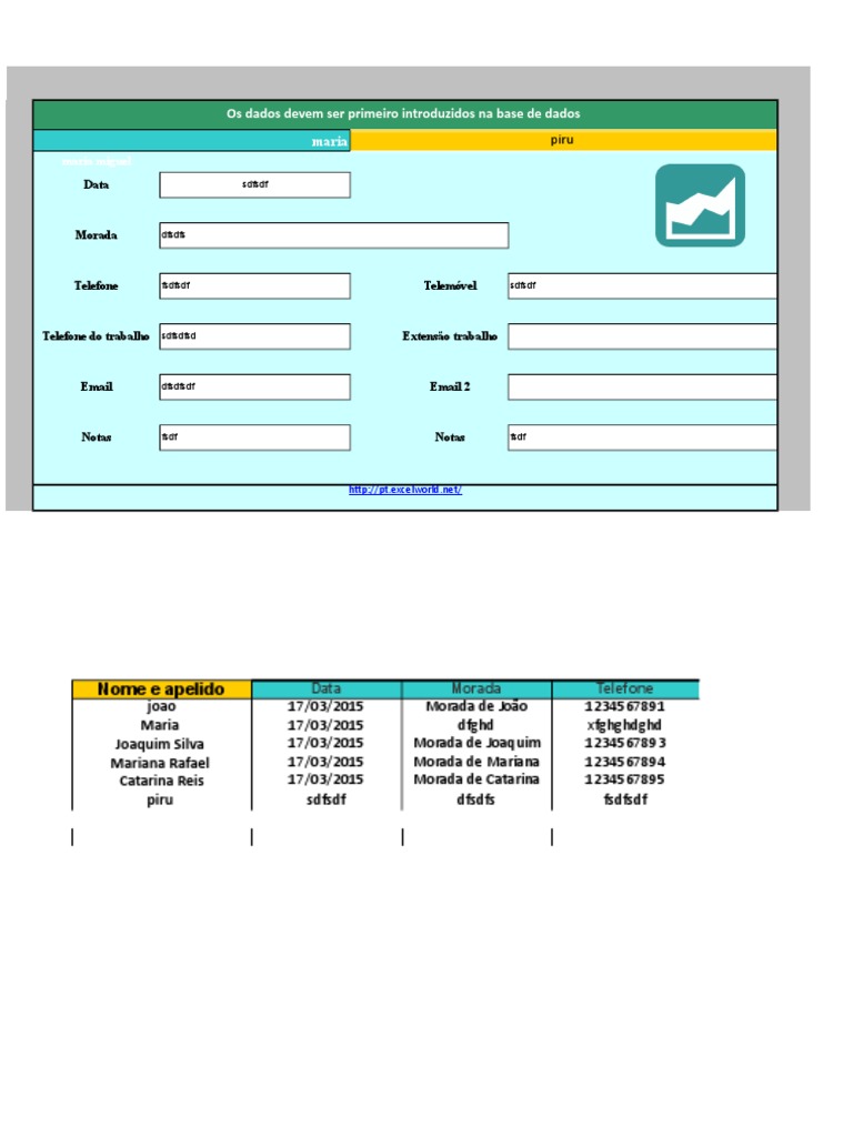 Planilha de Excel para Agenda Telefônica | Download grátis PDF ...