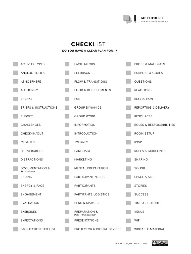 Workshop Planning Checklist Guide | PDF