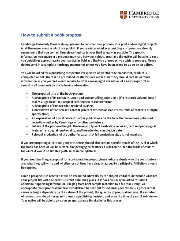How To Submit A Proposal | PDF | Publishing | Abstract (Summary)