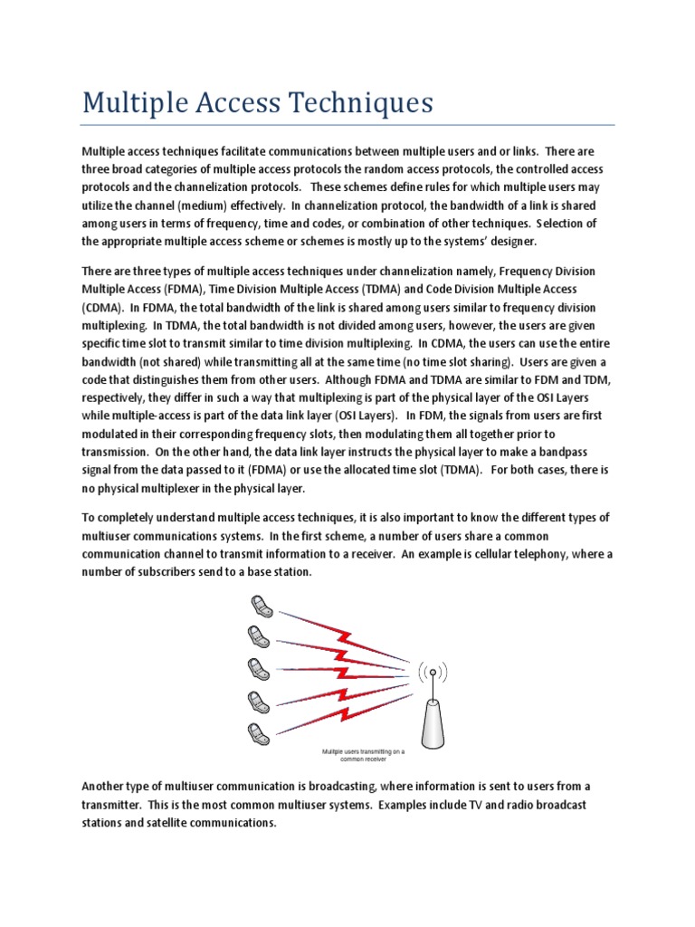 Multiple Access | Download Free PDF | Channel Access Method | Duplex ...
