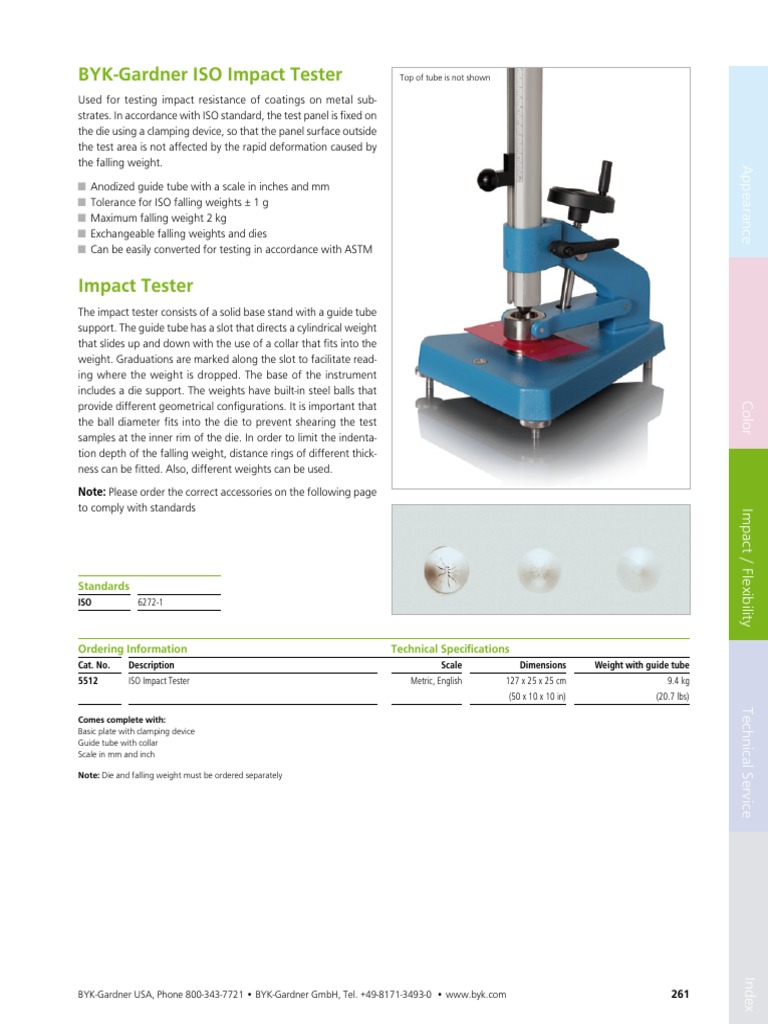 BYK-Gardner ISO Impact Tester: Top of Tube Is Not Shown | PDF | Weight ...
