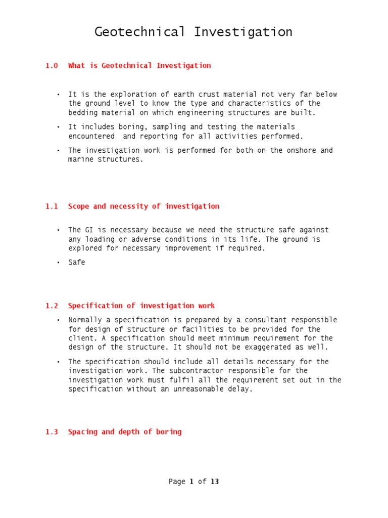 Understanding Geotechnical Investigations: Procedures, Methodologies ...