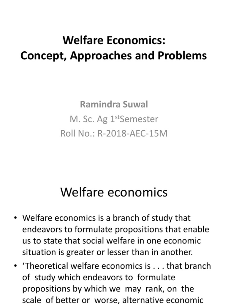 Welfare Economics-Concept, Approaches and Problems | Download Free PDF ...
