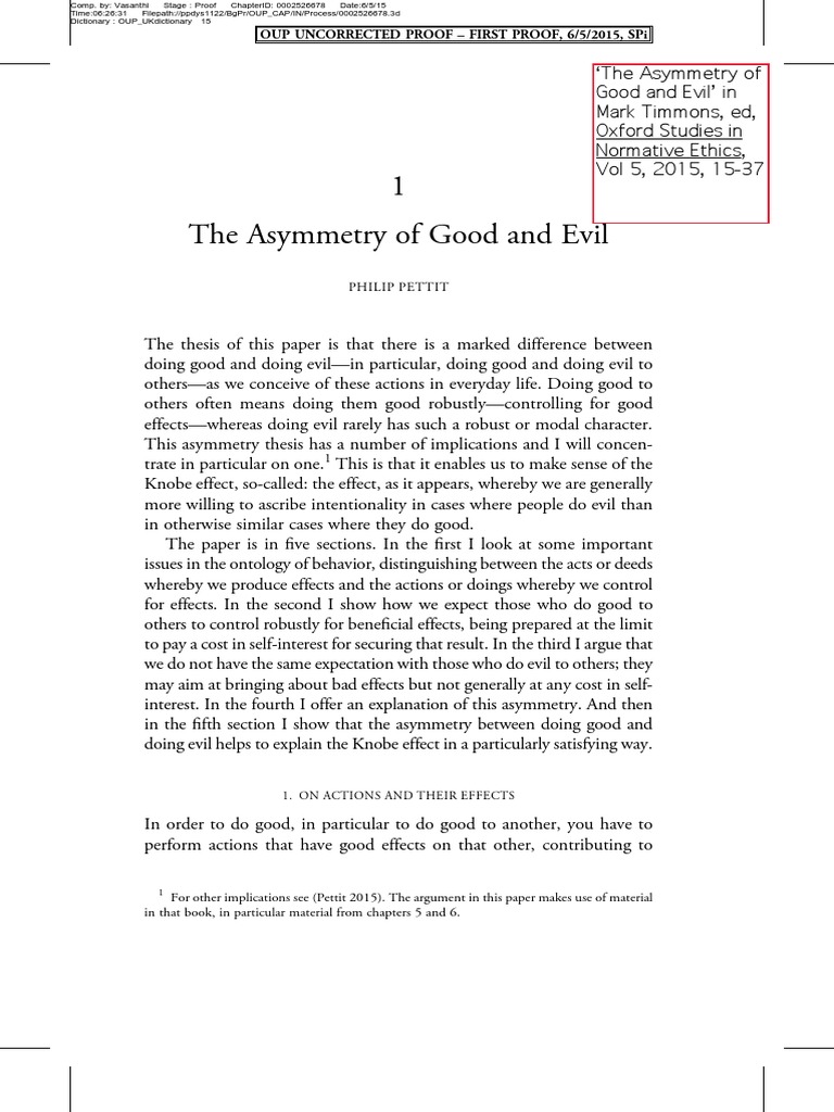 The Asymmetry of Good and Evil PDF | PDF | Evil | Causality