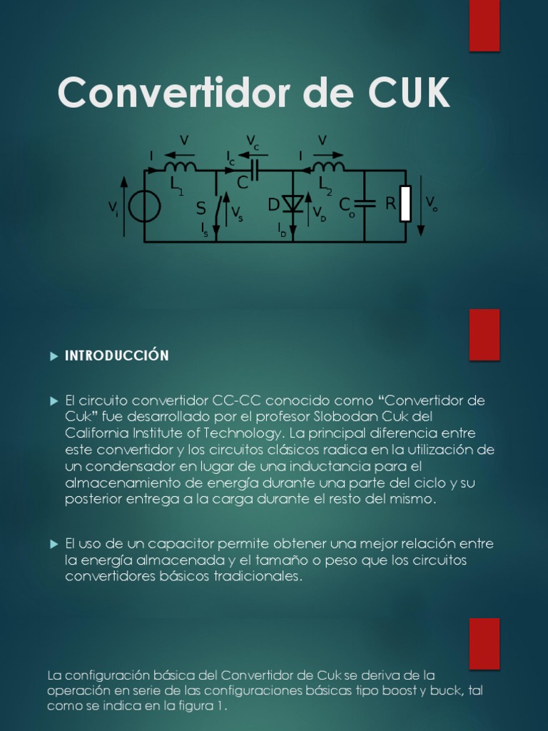 Convertidor de CUK | PDF | Condensador | Transistor