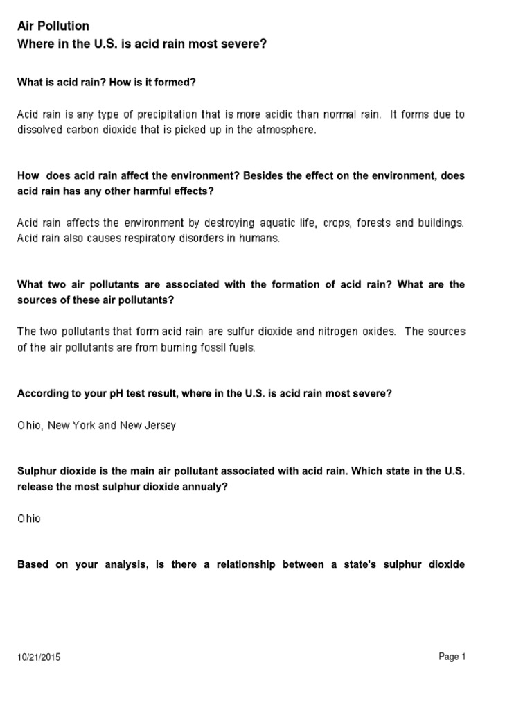 Acid Rain Lab 3 | PDF | Law