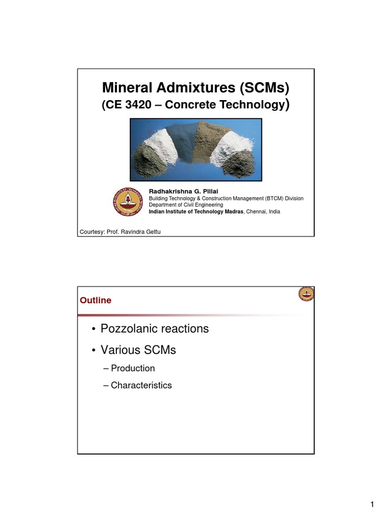 Mineral Admixtures | PDF | Fly Ash | Concrete