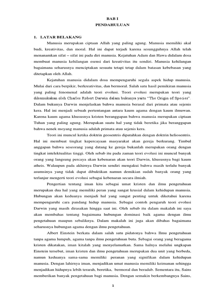 Makalah Iman Kristen Dan Sains | PDF