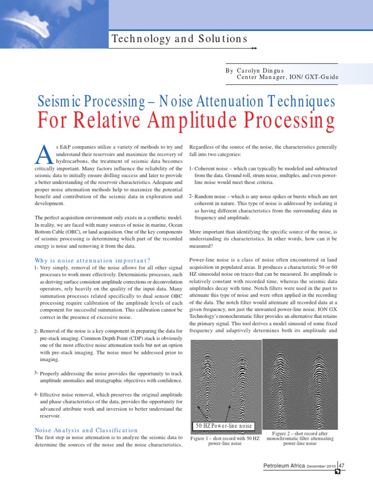 Seismic Processing - Noise Attenuation Techniques PDF | PDF | Reflection Seismology | Filter ...