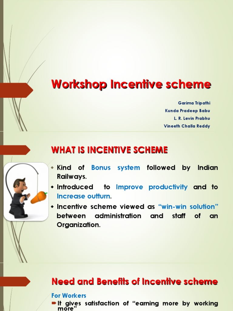 Workshop Incentive Scheme | PDF | Performance Appraisal | Incentive