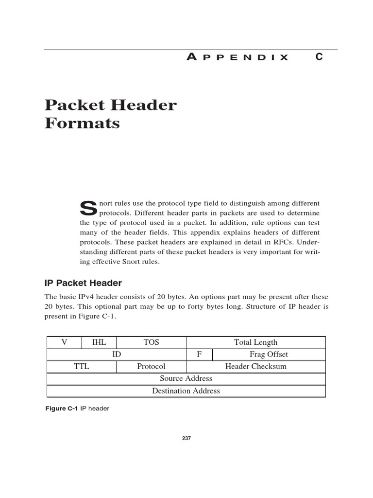 Packet Header Format | PDF | Transmission Control Protocol | Internet ...