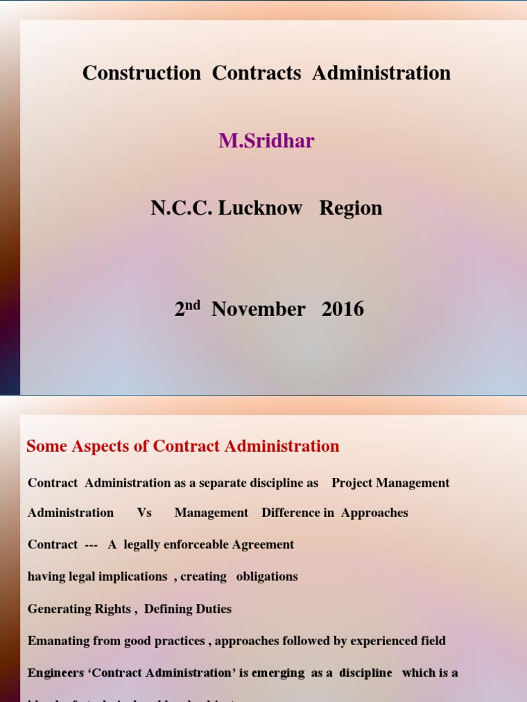 Contract Administration in Construction | PDF | Alternative Dispute ...