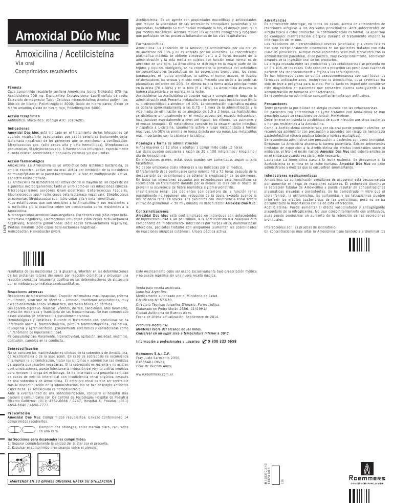 Amoxidal Duo Muc | PDF | Especialidades Medicas | Medicina CLINICA