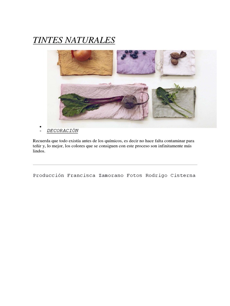 Guía de Tintes Naturales para Textiles | PDF | Evaluación del ciclo de ...